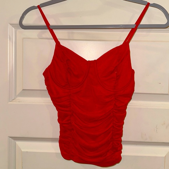 Just Polly | Tops | Bright Red Top | Poshmark